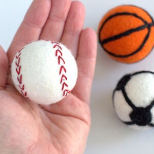 Sports Shapes- Football, Baseball, Basketball, Soccer Ball- 100% Wool ...