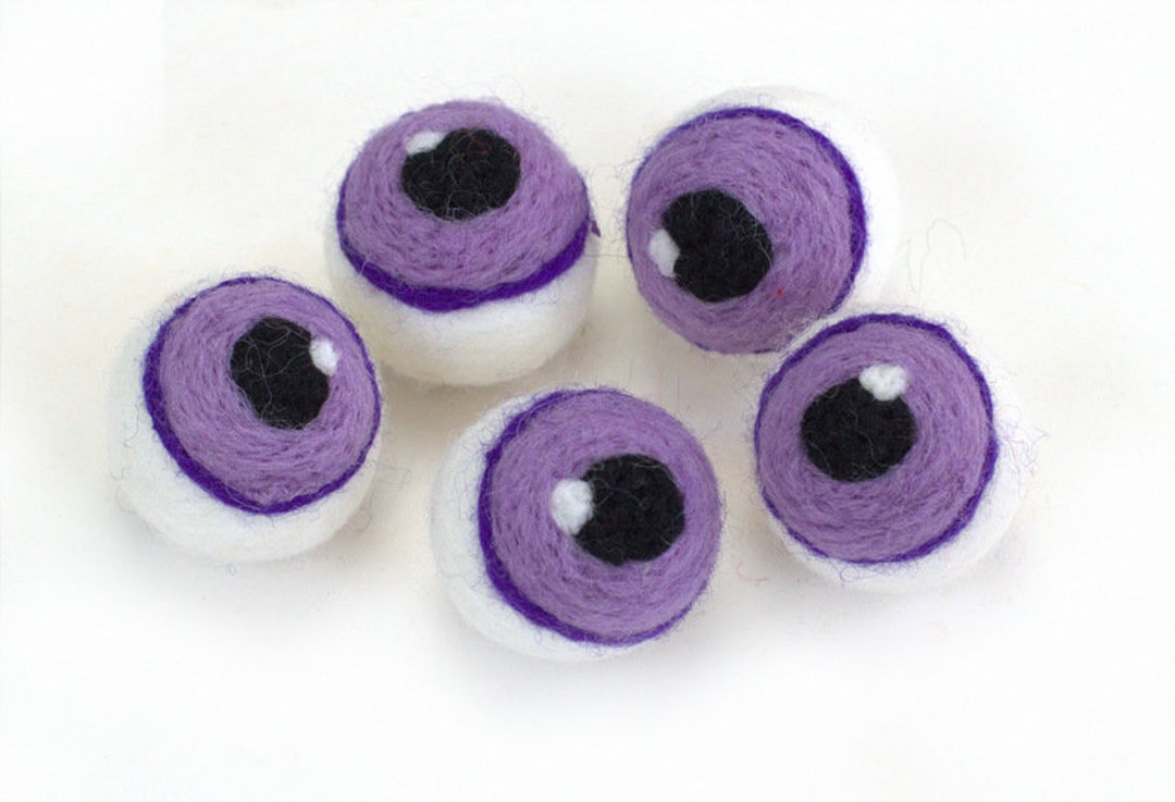 Purple Felt Eyeball Shapes- Halloween Monster Eyes- SET OF 2 or 5 ...