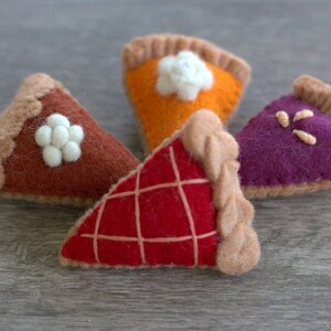 Felt Pie Slices- SET OF 4- Thanksgiving Tiered Tray, Fall Bowl Filler ...