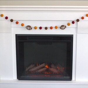 Fall Football Garland- 1" Felt Balls 2.25" Footballs- Halloween Autumn ...