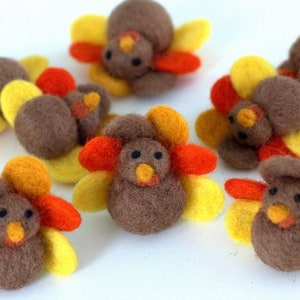 Thanksgiving Turkey Felted Shapes Fall Autumn Decor 100% Wool Felt ...