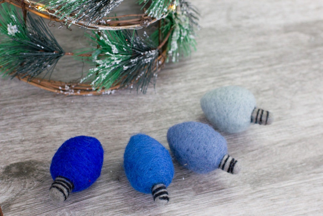 Light Bulb Strand Felt Shapes- SET OF 4 Blue Gray- Hanukkah Decor ...