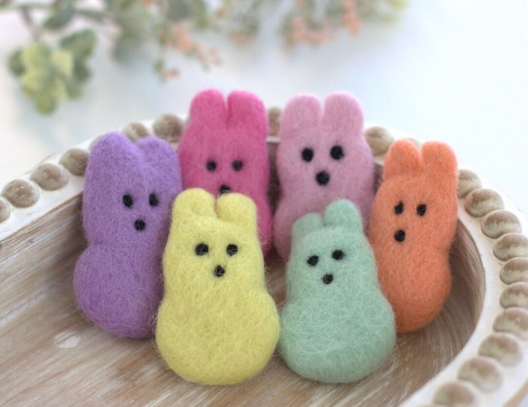 Easter Marshmallow Bunnies- Set of 6 Pastel Rainbow- Spring Bowl Filler ...