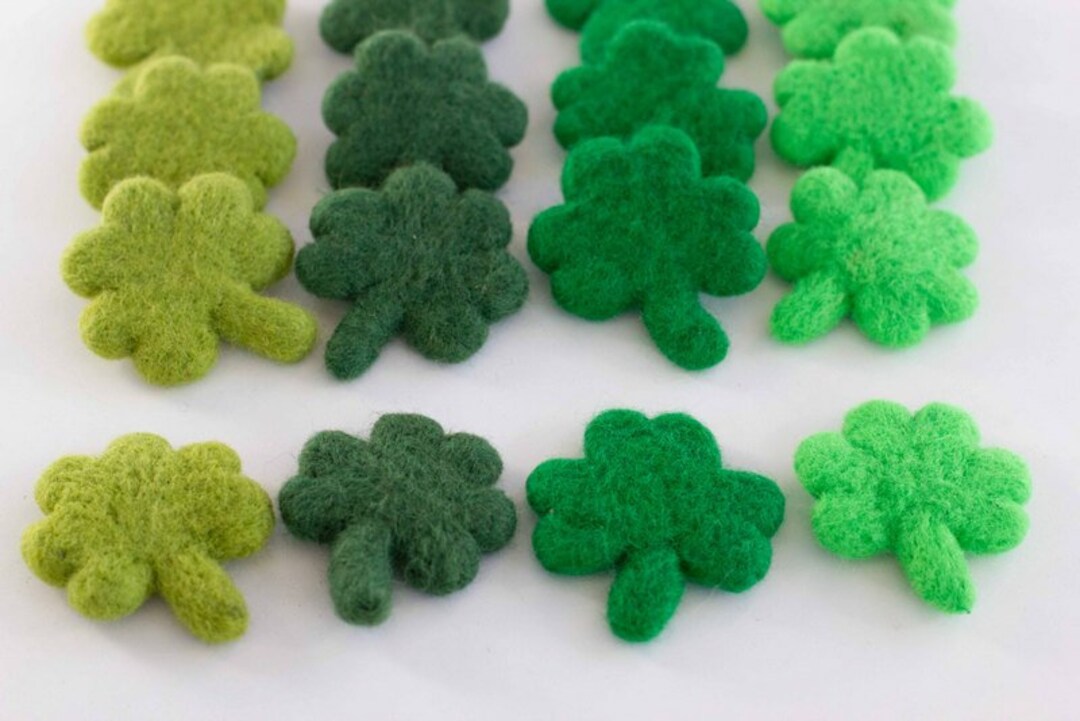 Felt Shamrocks- 2.25"- Set of 4, 8 or 12- Shades Green- St Patrick's ...