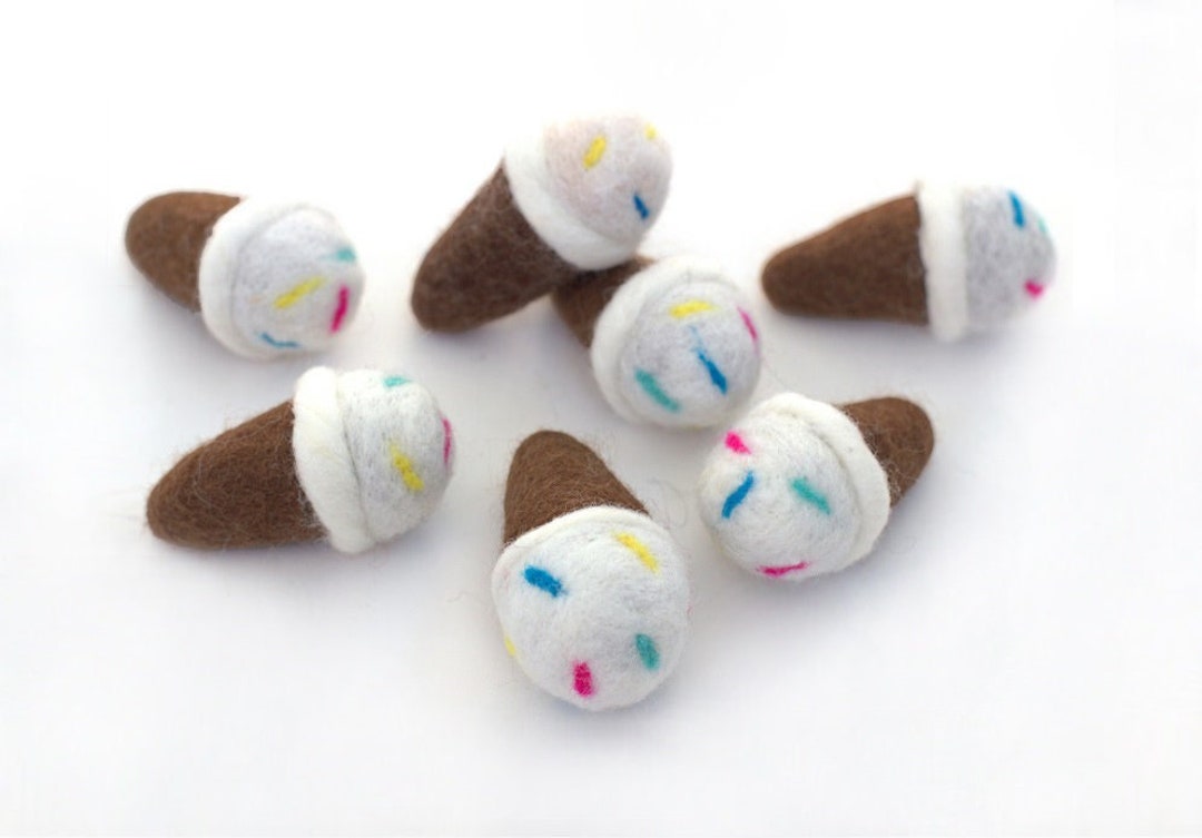Ice Cream Cone Summer Felt Shapes- Set of 3 or 5- Spring Tiered Tray ...