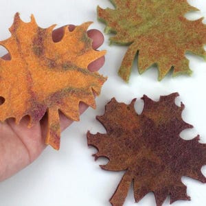 Felt Maple Leaves- SET OF 5- Fall Bowl Filler, Halloween Tiered Tray ...