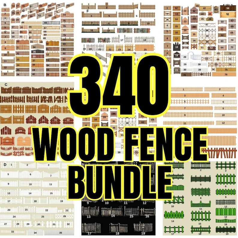 340 Rustic Wood Fence Graphics Bundle (png, Svg, Pdf, Jpg) - Etsy