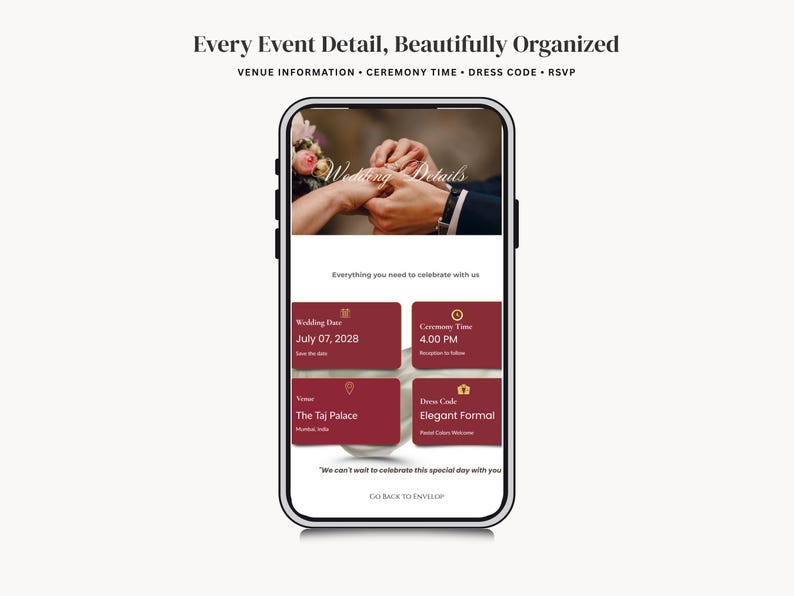 Buy Interactive Digital Wedding Invitation Template Canva, Mobile ...