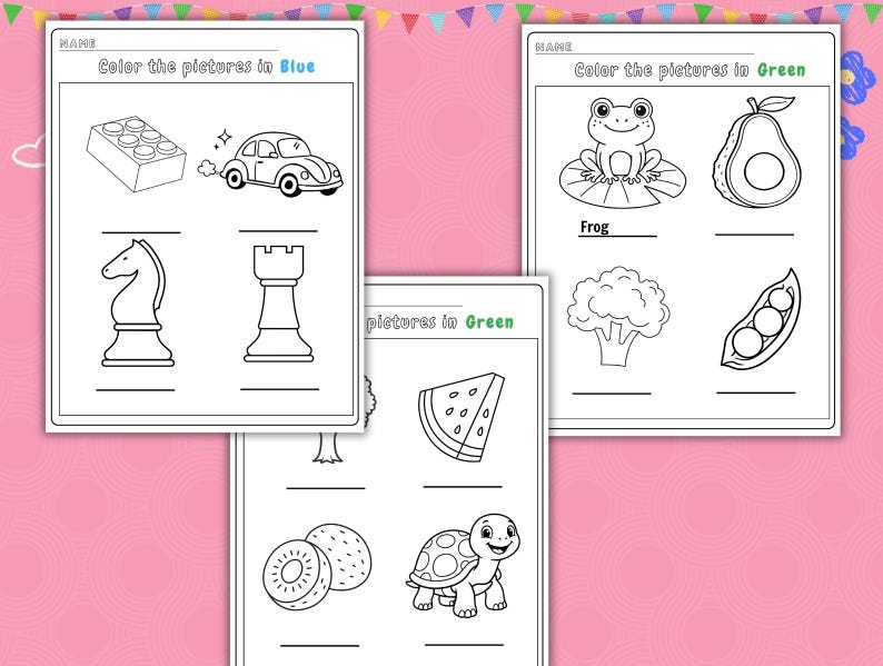 Preschool Color Worksheets, 22 Learning Pages, Toddler Activities ...