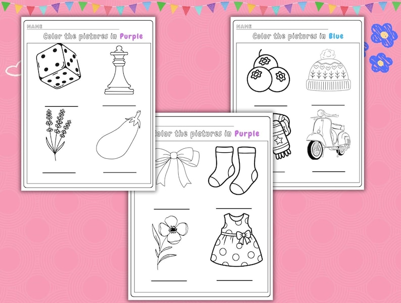 Preschool Color Worksheets, 22 Learning Pages, Toddler Activities ...