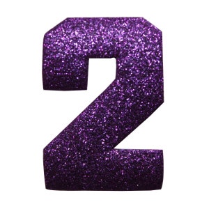 ID 8632 Shiny Number 2 Two Patch Glitter Metallic Symbol Iron on ...