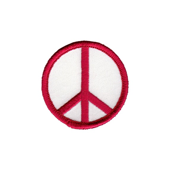 2 Inch Peace Sign Magenta on White Iron On Patch Hippie Craft | Etsy
