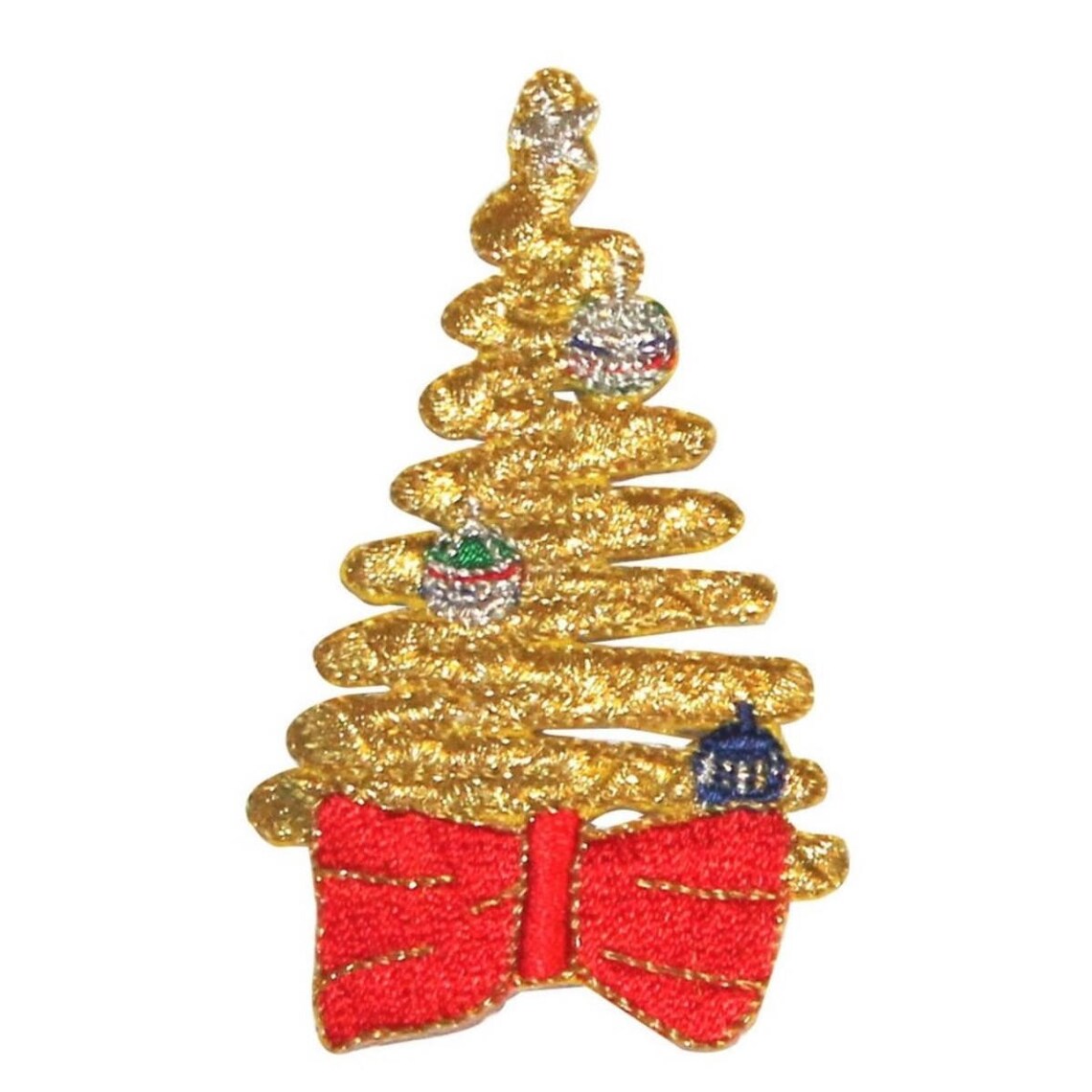 ID 8172A Golden Christmas Tree Patch Holiday Craft Embroidered - Etsy