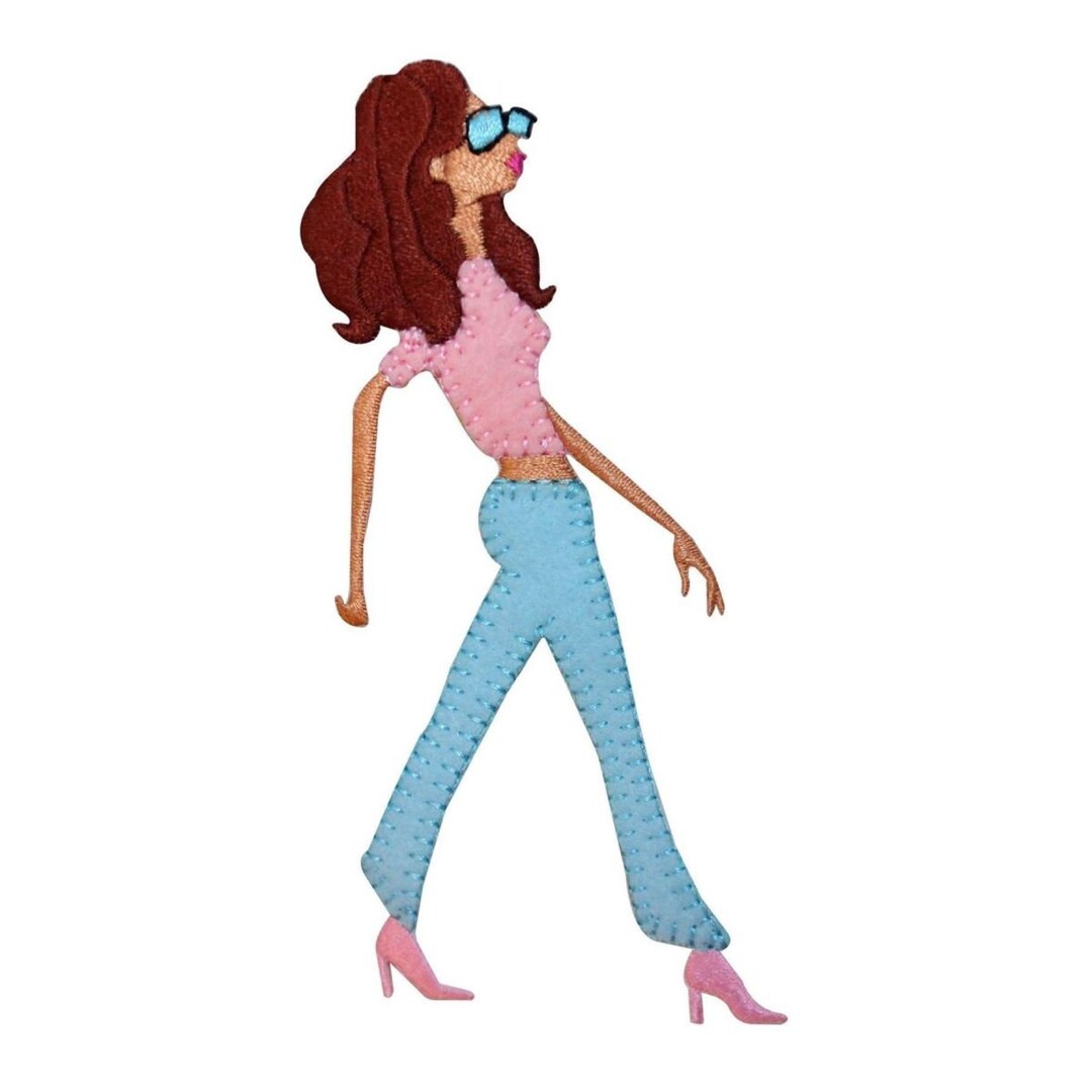 ID 7468 Fashion Model Woman Patch Runway Walk Strut Embroidered Iron on ...