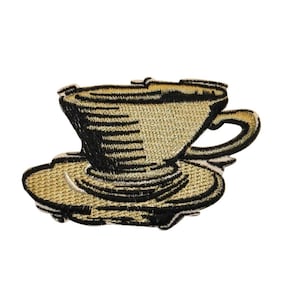 ID 1280 Tea Cup on Saucer Patch Diner Coffee Drink Embroidered Iron on ...