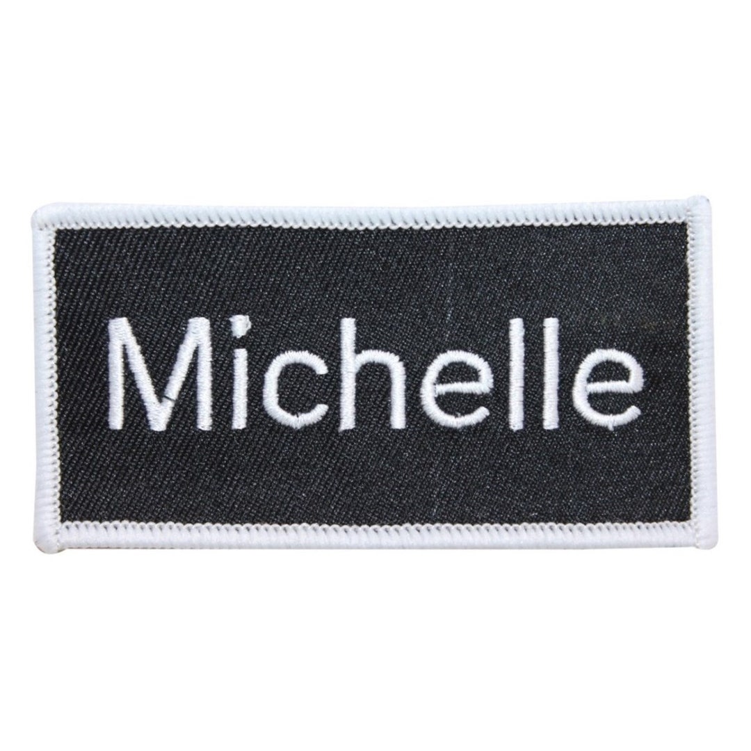 Michelle Name Tag Patch Uniform ID Work Shirt Badge Embroidered Iron on ...