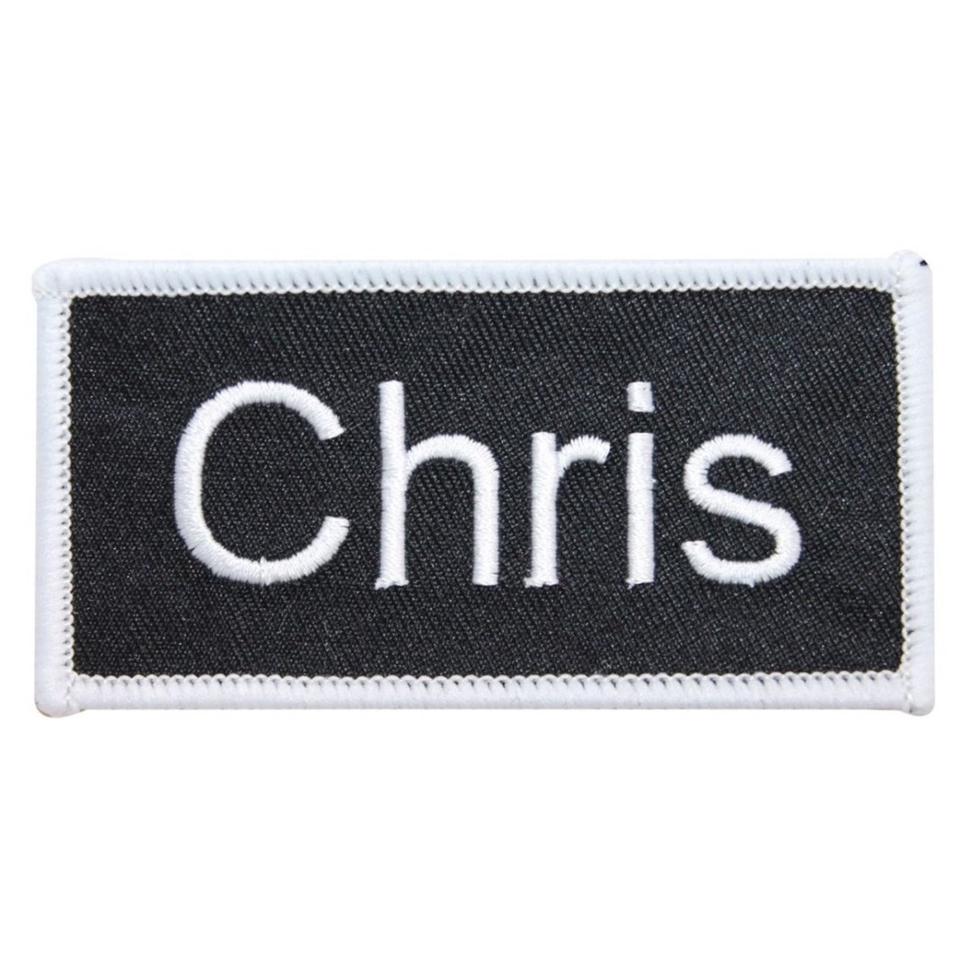Chris Name Tag Patch Uniform ID Work Shirt Badge Embroidered Iron on ...