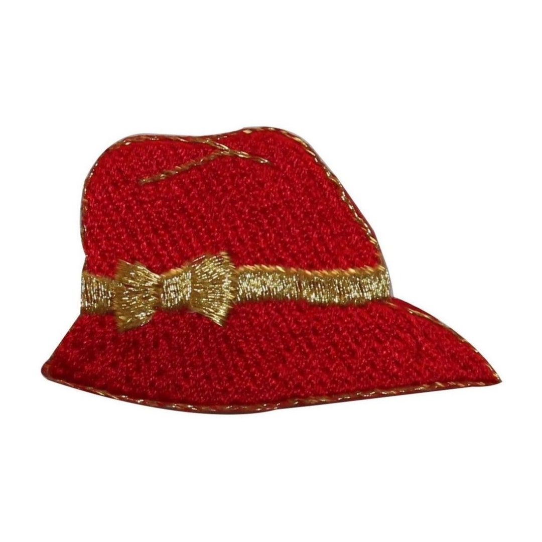 ID 7699 Woman Classic Red Hat Patch Fashion Bow Cap Embroidered Iron on ...
