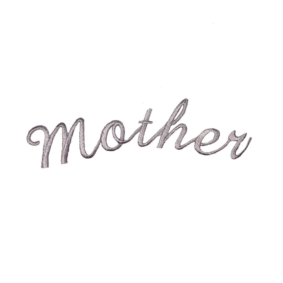 ID 9234 Mother Cursive Script Patch Grand Mom Name Embroidered Iron on ...