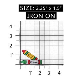 ID 0945A Pair of Crayons Patch Kids School Supply Embroidered Iron on ...