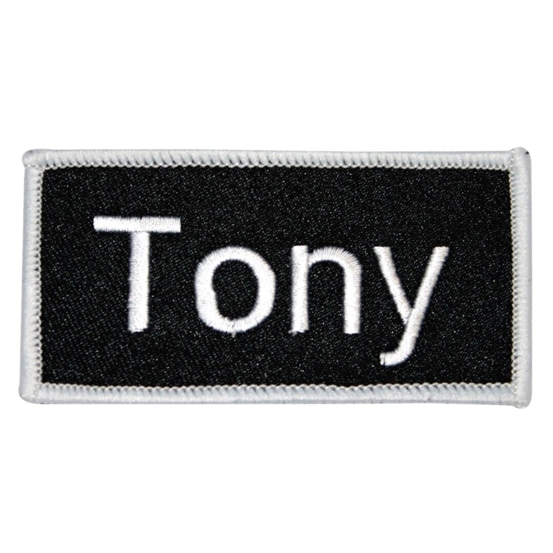 Tony Name Tag Patch Uniform ID Work Shirt Badge Embroidered Iron on ...
