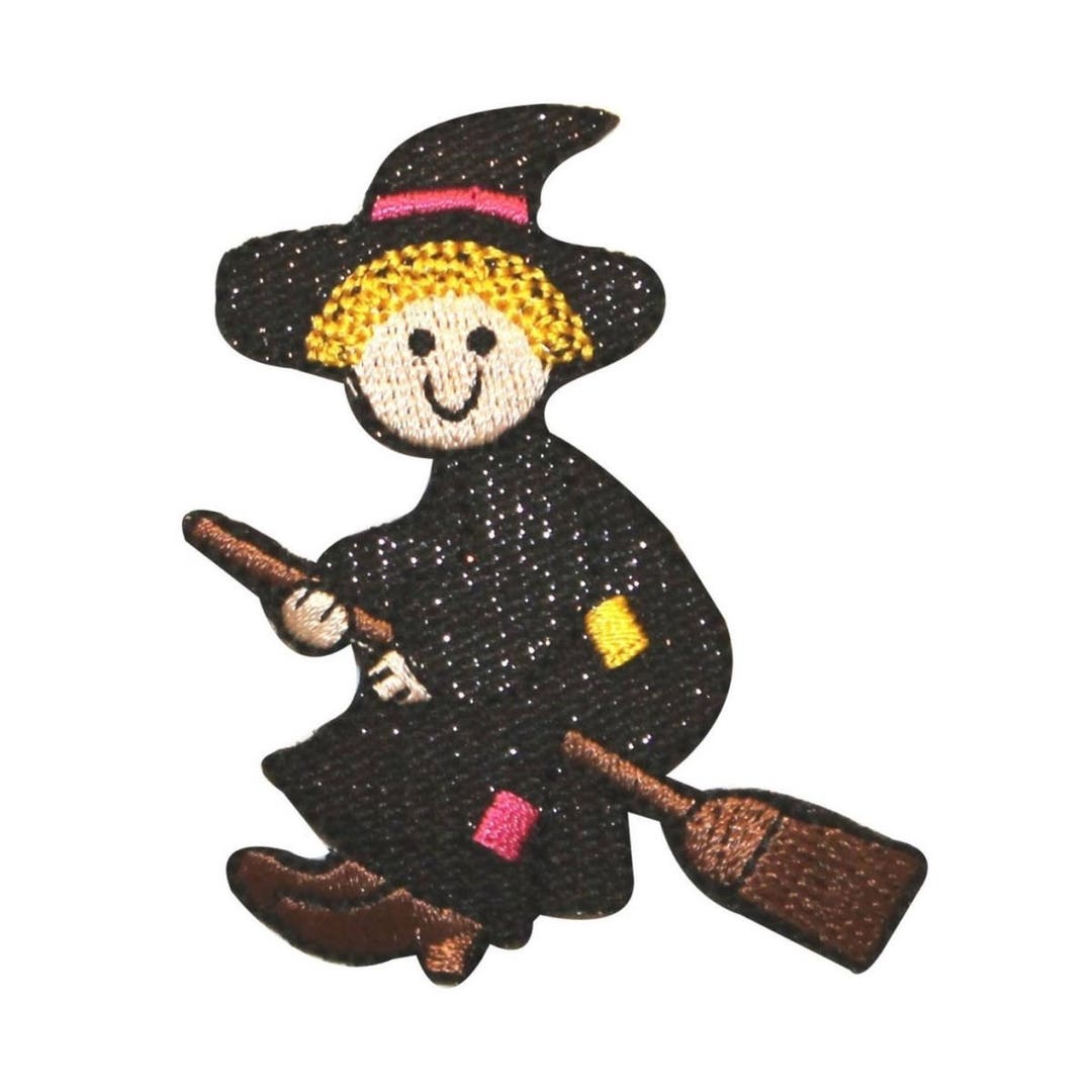ID 0898 Nice Witch on Broomstick Patch Halloween Embroidered Iron on ...