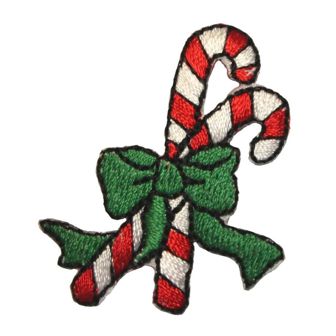 ID 8247 Pair of Candy Canes Patch Christmas Holiday Embroidered Iron on ...