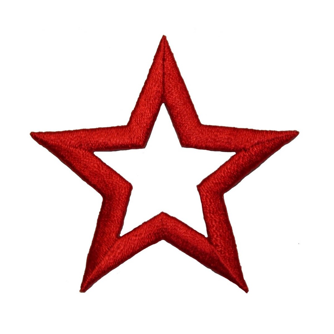 ID 3473 Red Star Outline Patch Sky Craft Symbol Embroidered Iron on ...