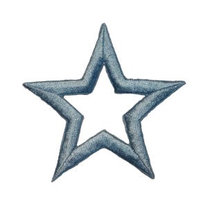 ID 3475 Blue Star Outline Patch Sky Craft Symbol Embroidered Iron on ...