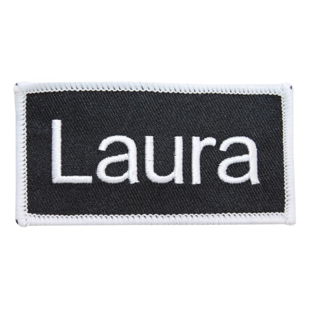 Laura Name Tag Patch Uniform ID Work Shirt Badge Embroidered Iron on ...