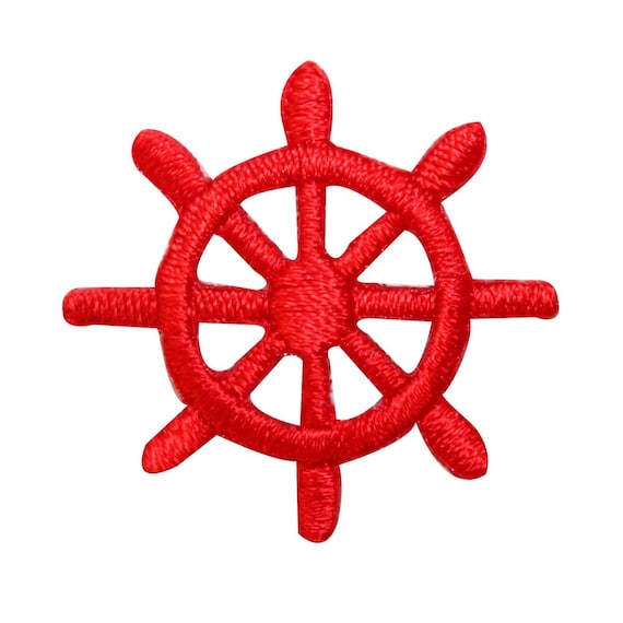 ID 2364D Ship Captain Steering Wheel Patch Boat Embroidered | Etsy