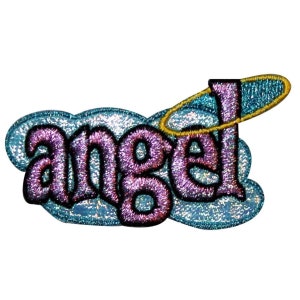 Angel Name Tag Badge Patch Girls Heaven Saying Sign Embroidered Iron on ...