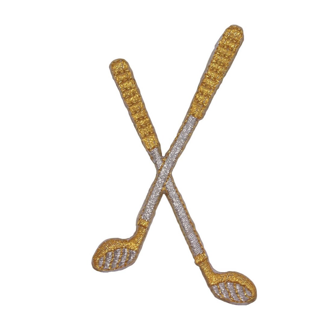 ID 1546 Gold Golf Clubs Patch Driver Putter Sports Embroidered Iron on ...