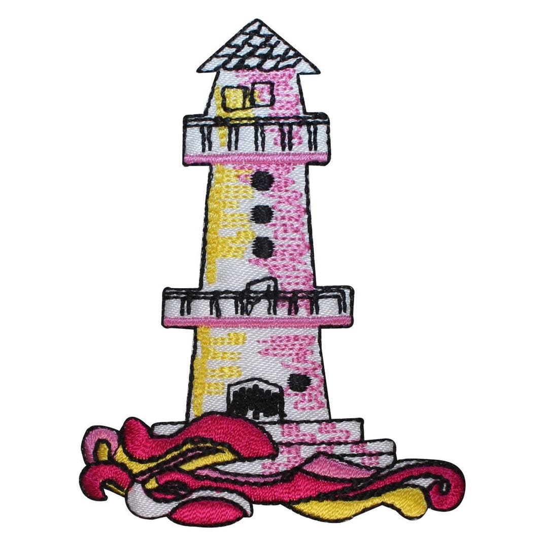 ID 1837 Lighthouse Patch Beach Ocean Travel Nautical Embroidered Ironon ...