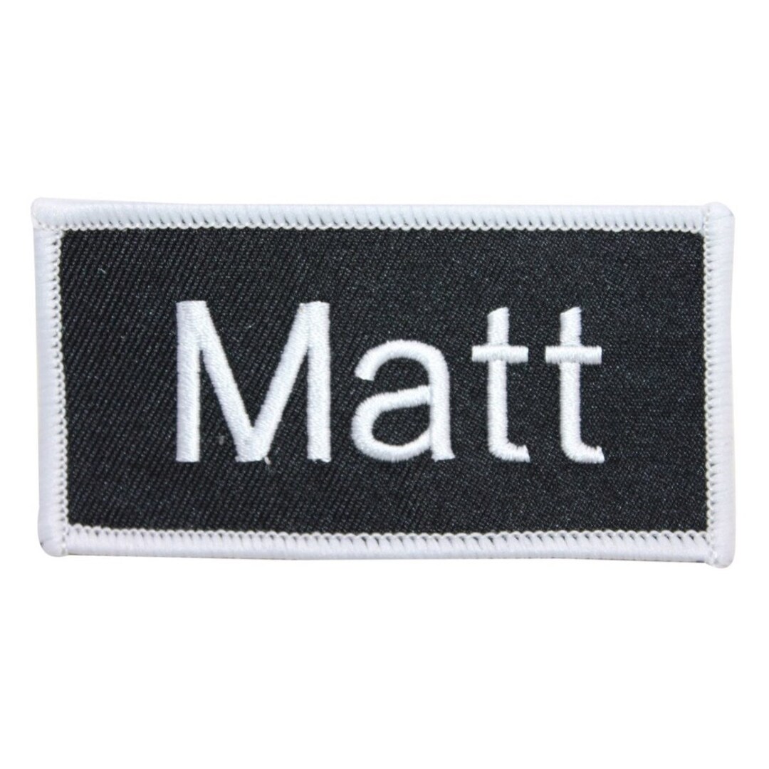 Matt Name Tag Patch Uniform ID Work Shirt Badge Embroidered Iron on ...