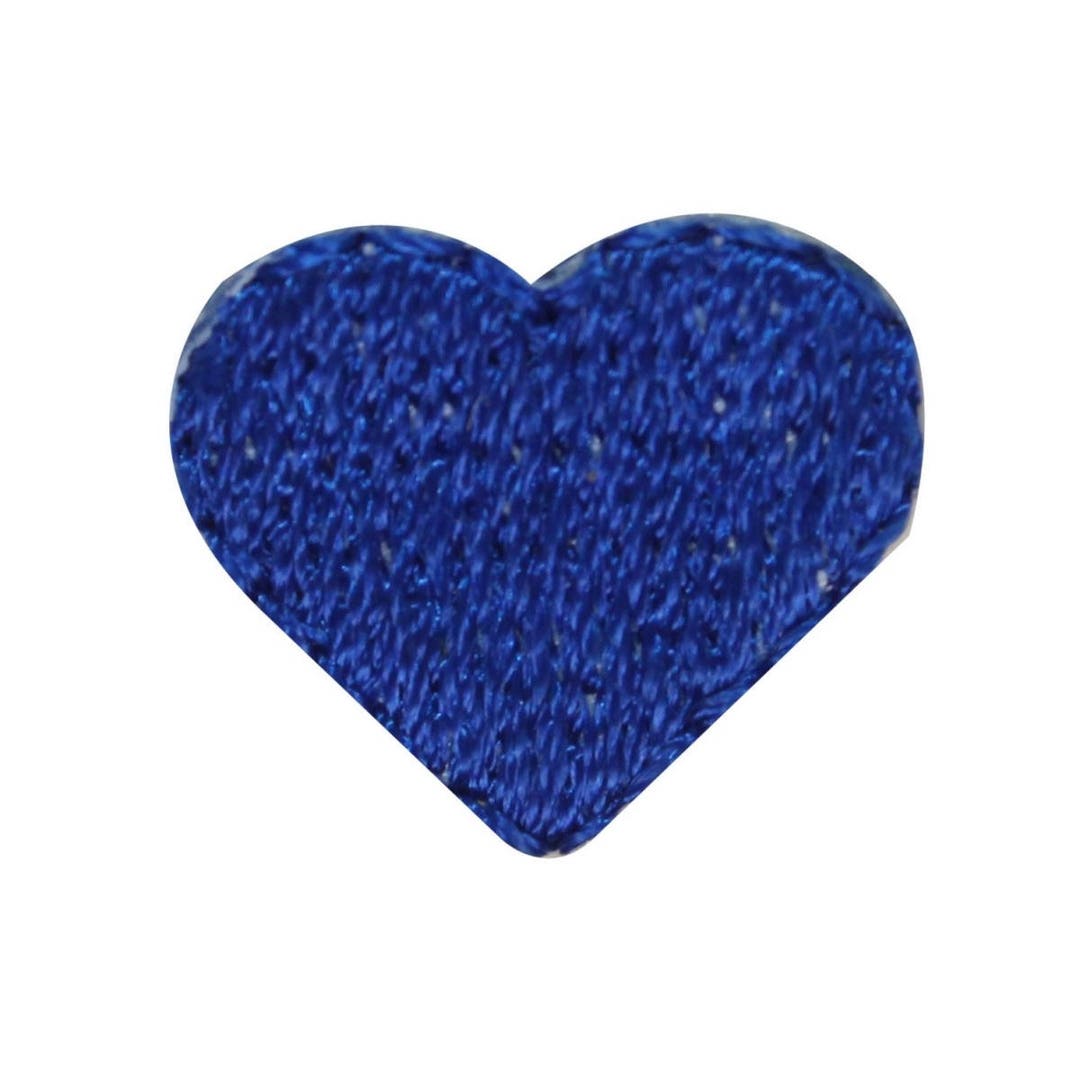 ID 3299I Lot of 3 Tiny Blue Heart Patch Love Shape Embroidered Iron on ...
