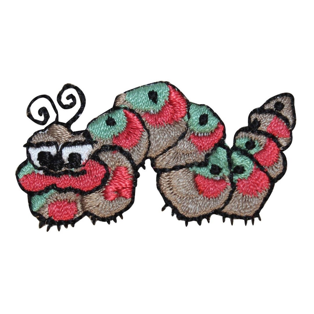 ID 0452 Grumpy Caterpillar Patch Garden Insect Embroidered Iron on ...