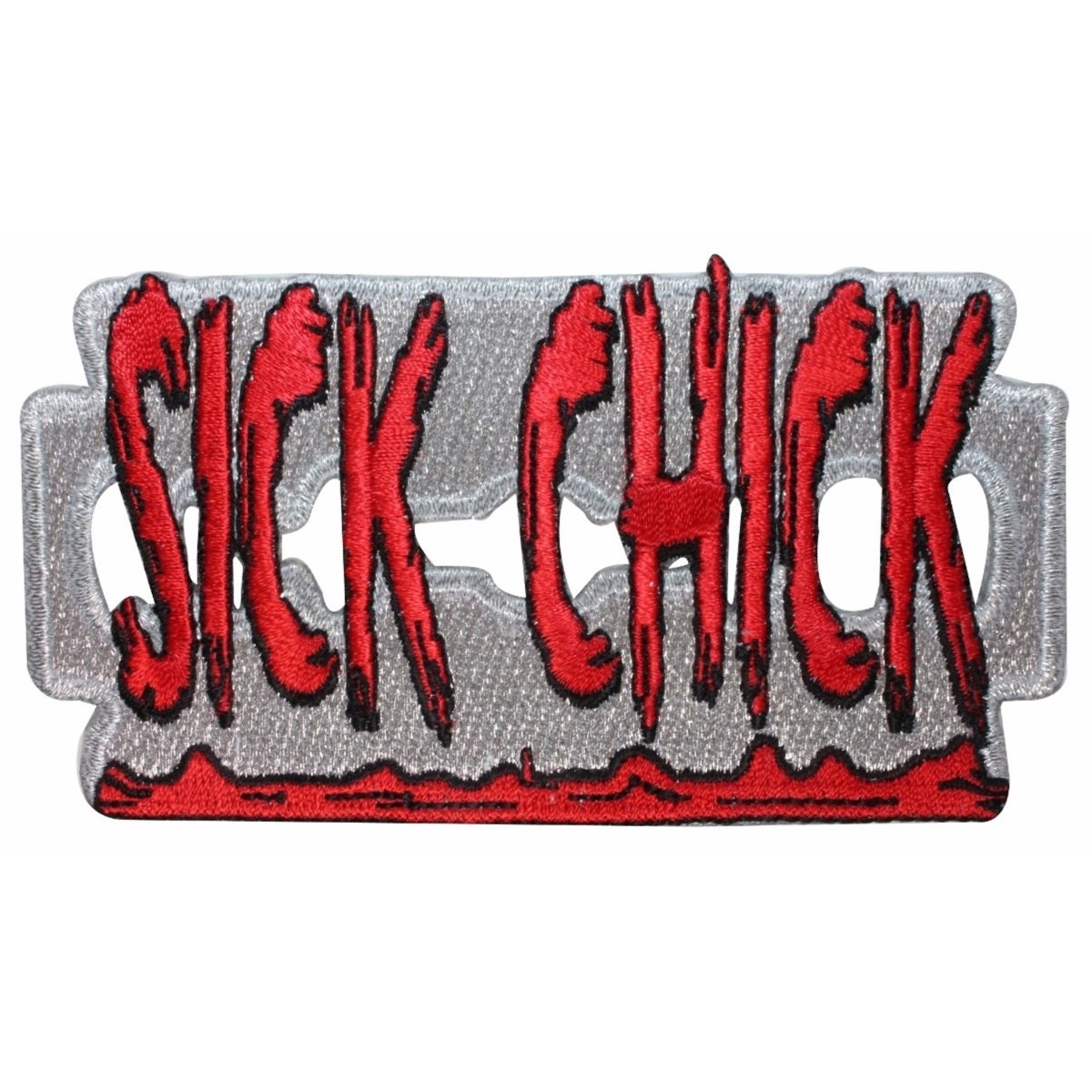 Sick Chick Bloody Razor Blade Kreepsville Embroidered Iron on Applique ...
