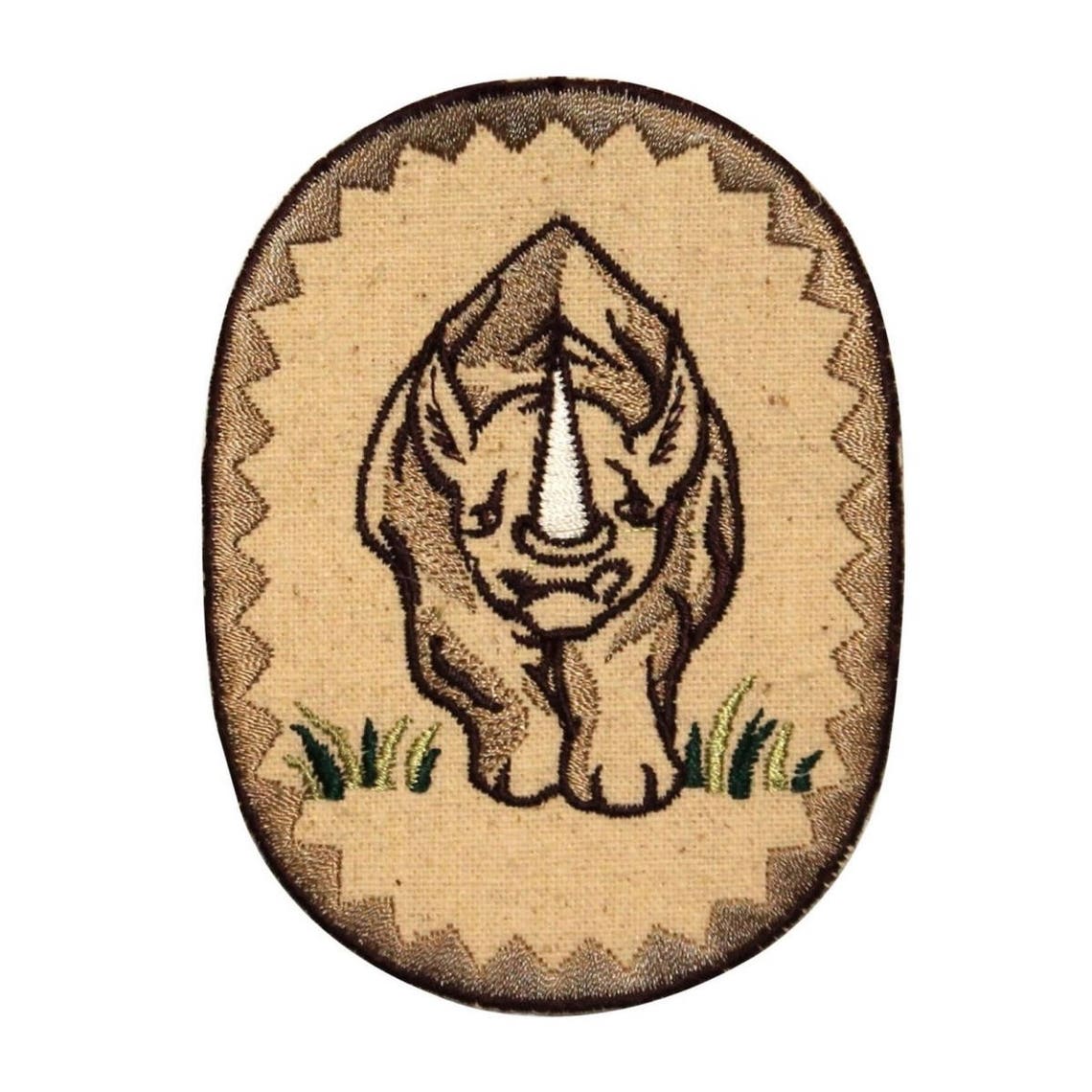 ID 0755 Rhinoceros Badge Patch Rhino Zoo Portrait Embroidered - Etsy