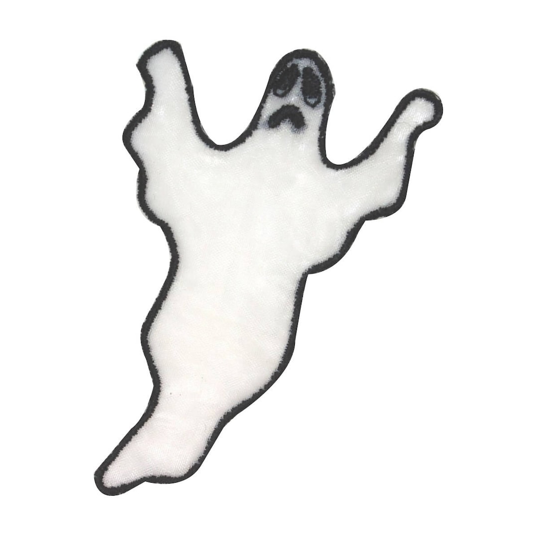 ID 0873A Sheer White Ghost Patch Halloween Spirit Transparent Iron on ...
