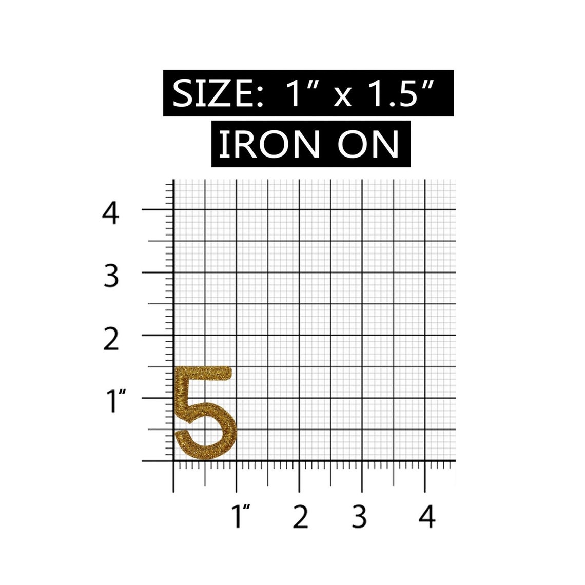 ID 1888 Gold Number 5 Patch Symbol Sign Five Craft Embroidered - Etsy