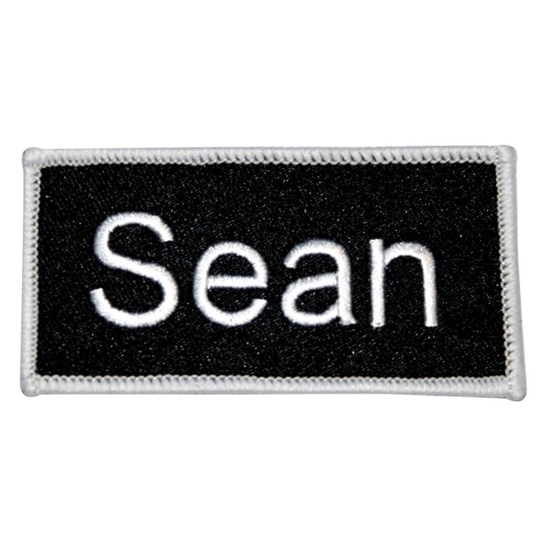 Sean Name Tag Patch Uniform ID Work Shirt Badge Embroidered Iron on ...