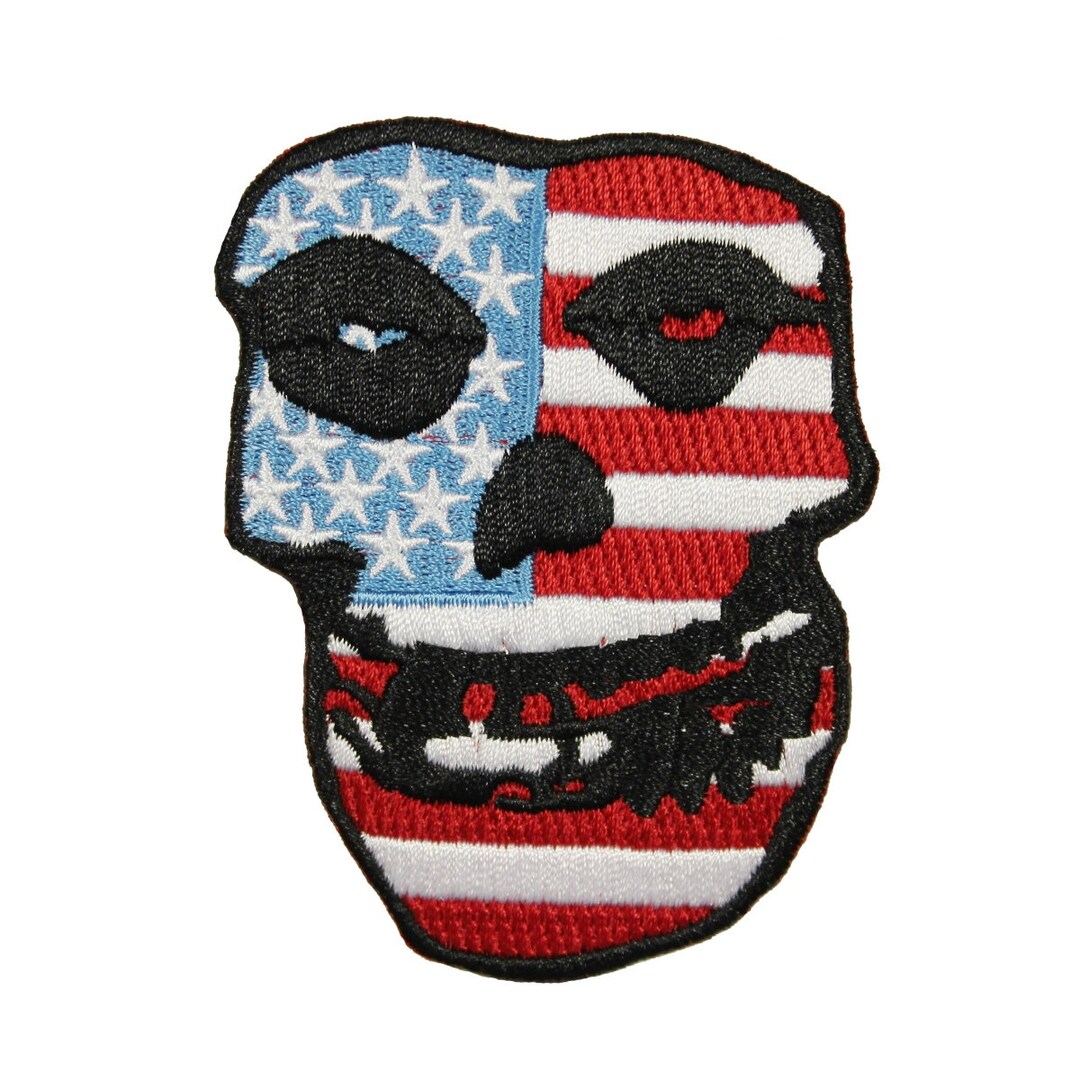 Misfits USA Skull Face Patch Mascot Music Band Fan Embroidered Iron on ...