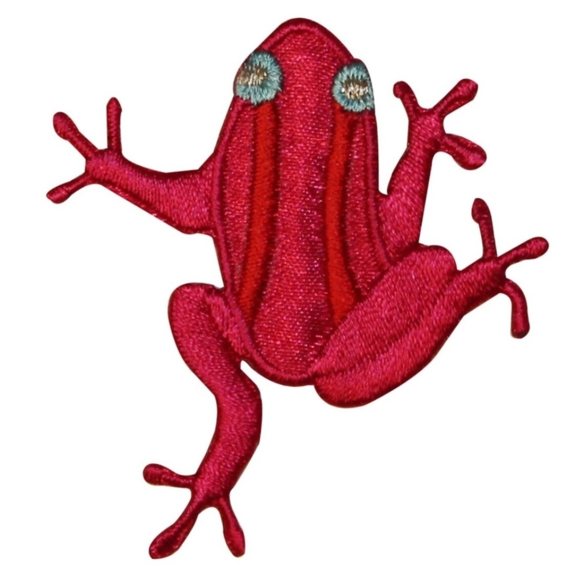 ID 0009 Red Frog Patch Blue Eyes Climbing Embroidered Iron on - Etsy