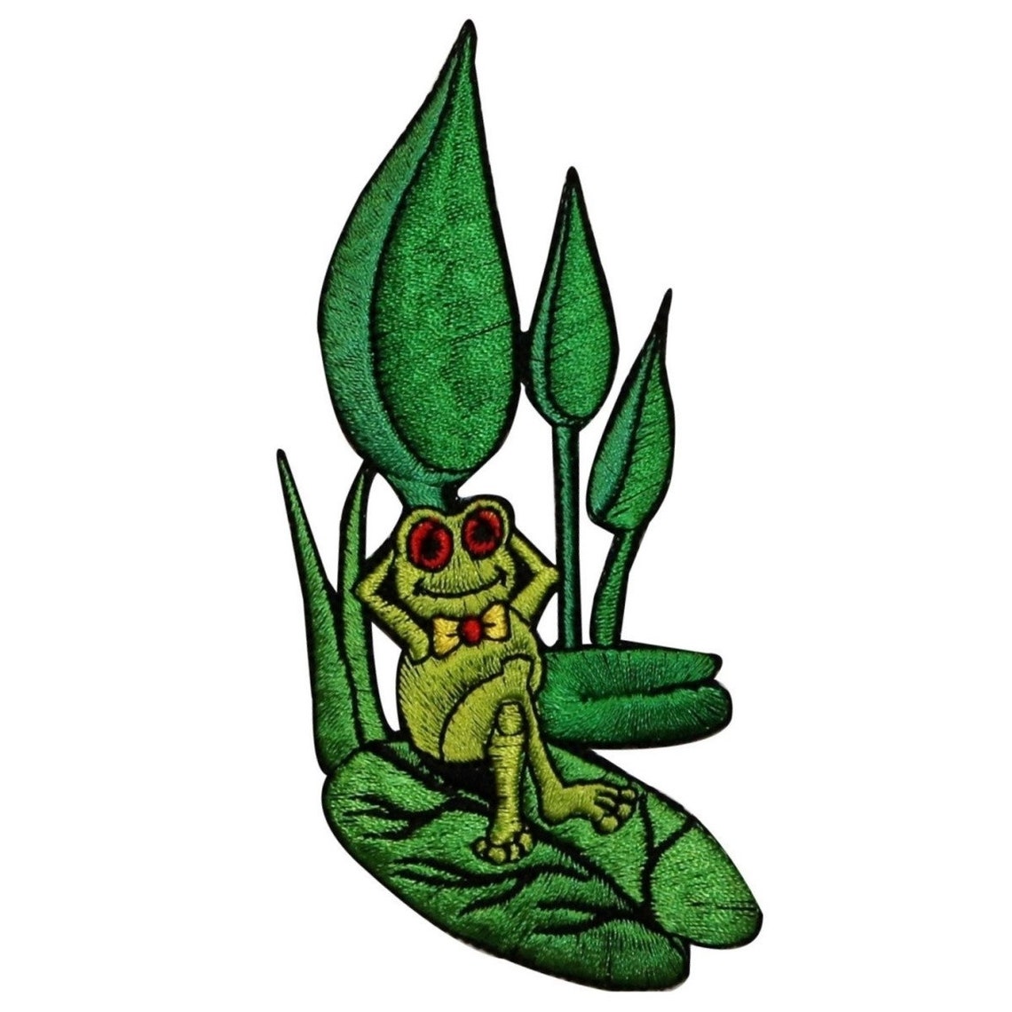 ID 0021 Green Frog Relaxing on Lily Pad Patch Bowtie - Etsy