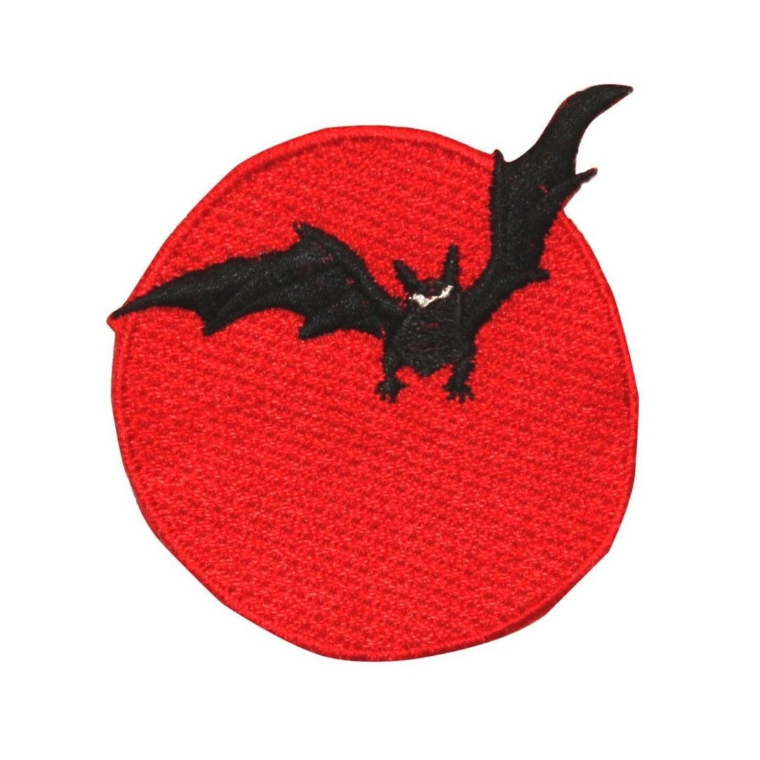 ID 0927 Blood Moon With Bat Patch Halloween Night Embroidered Iron on ...