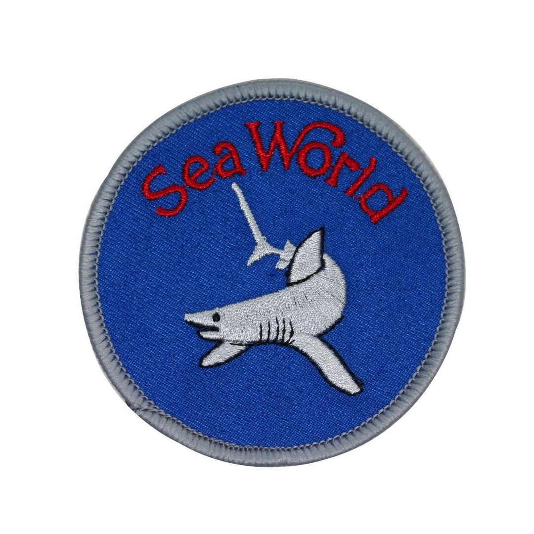 Sea World Shark Patch Travel Badge Aquatic Park Embroidered Iron on ...