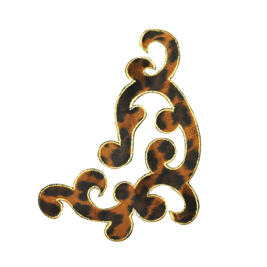 ID 5116 Leopard Print Emblem Patch Large Fancy Embroidered Iron on ...