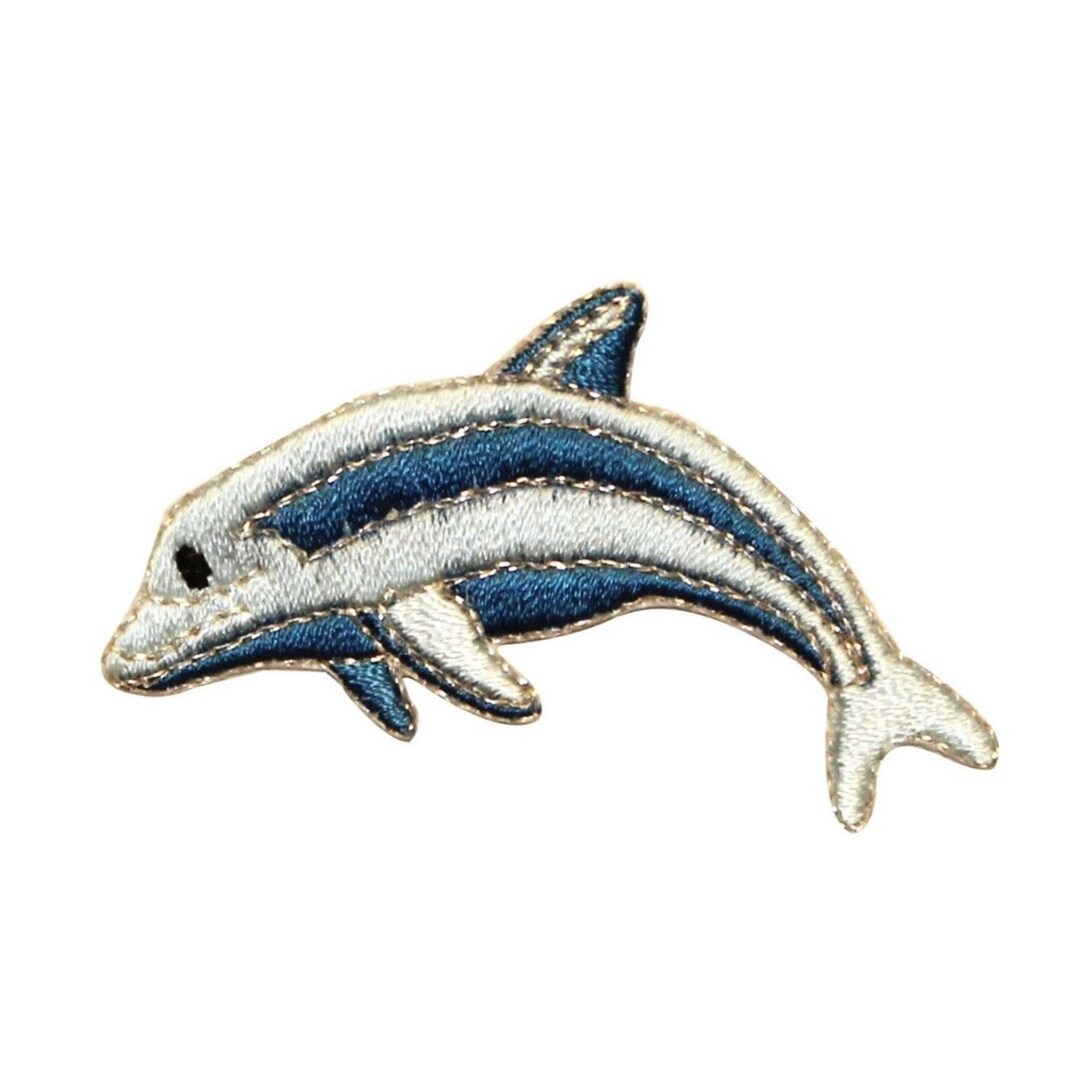 ID 0293 Striped Dolphin Jumping Patch Fish Ocean Embroidered Iron on ...