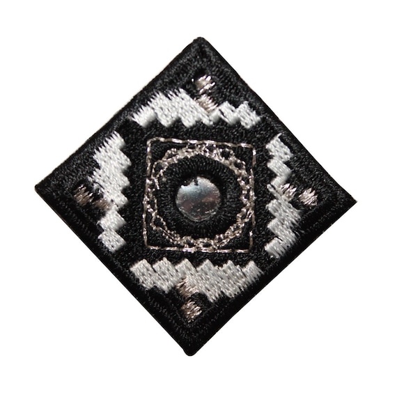 ID 8800 Black Shiny Diamond Patch Western Square Embroidered | Etsy